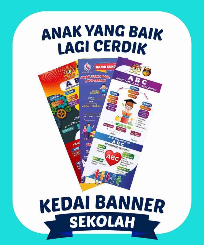BUNTING : ANAK YANG BAIK LAGI CERDIK (ABC) - KedaiBannerSekolah.com